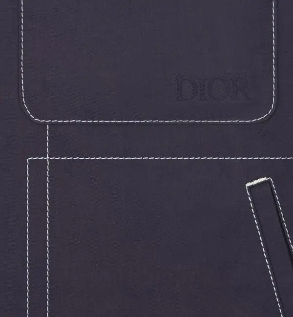 Dior Embossed Logo Collared Button-up Jacket