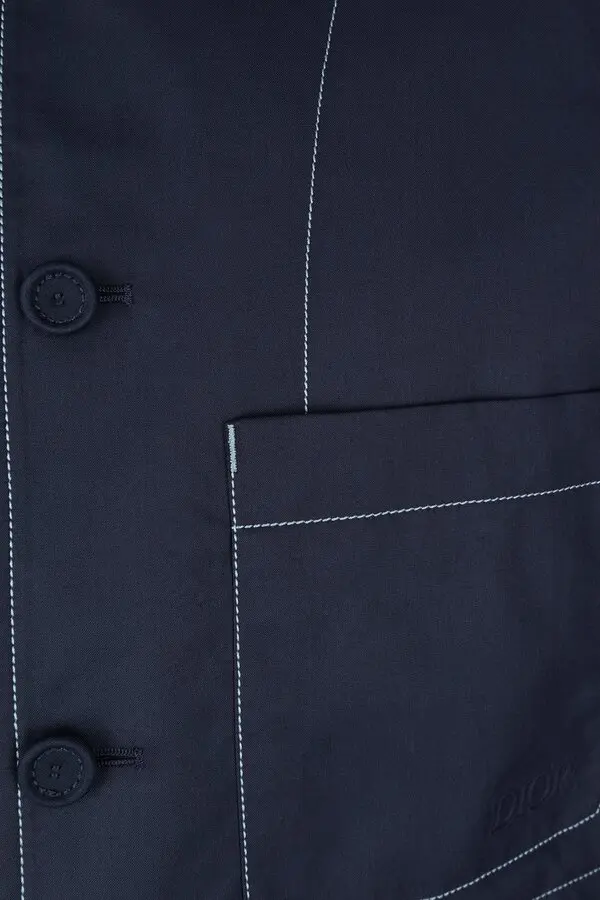 Dior Embossed Logo Collared Button-up Jacket
