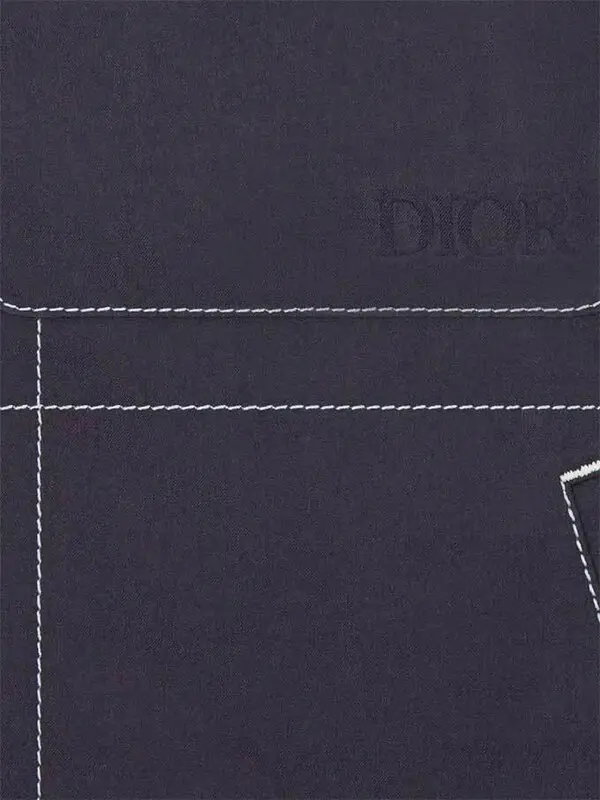 Dior Embossed Logo Collared Button-up Jacket