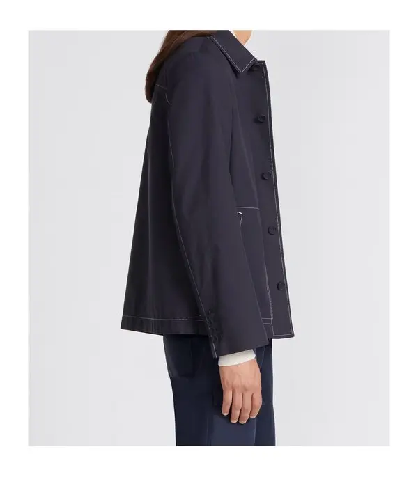 Dior Embossed Logo Collared Button-up Jacket