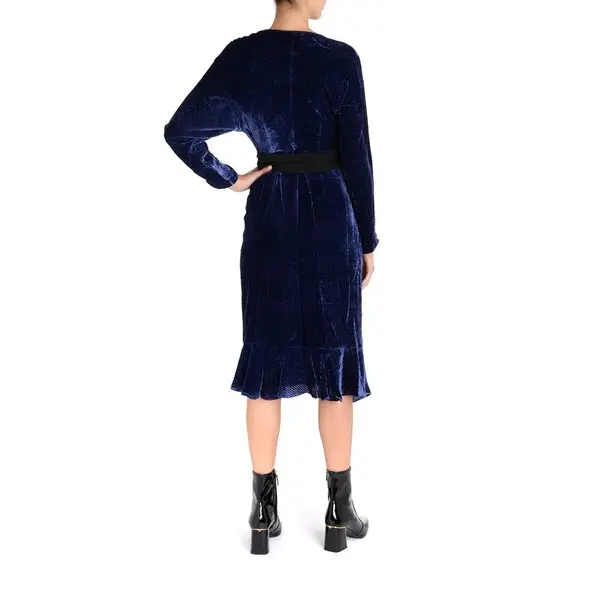 Diane Von Furstenberg V-neck Belted Long Sleeve Dress