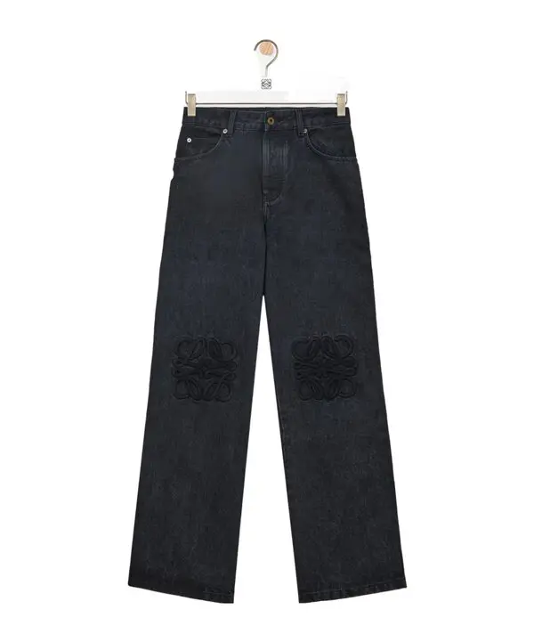 Loewe Anagram Embroidered Jeans - Black