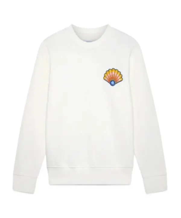Casablanca Shell Crew Neck Sweatshirt - White