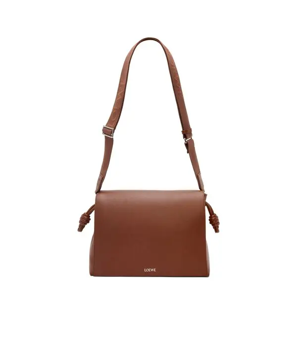 Loewe Flamenco Shoulder Bag With Logo Webbing - Brown