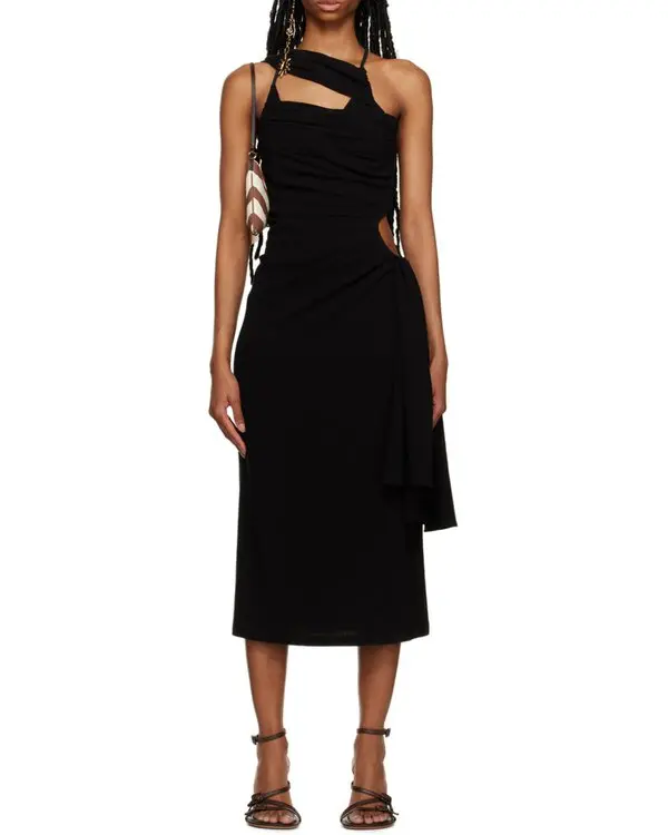 Jacquemus Draped Asymmetrical Midi Dress