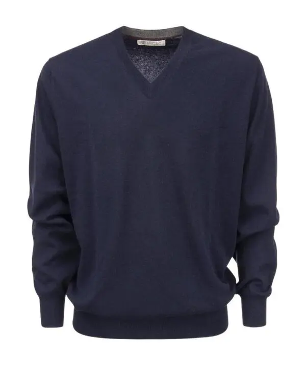 Brunello Cucinelli Cashmere V-neck Jumper - Black