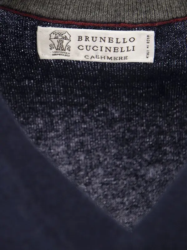 Brunello Cucinelli Cashmere V-neck Jumper - Black