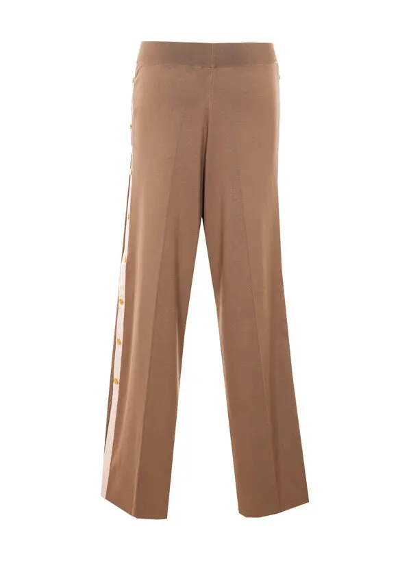 Elisabetta Franchi Striped Logo Trousers