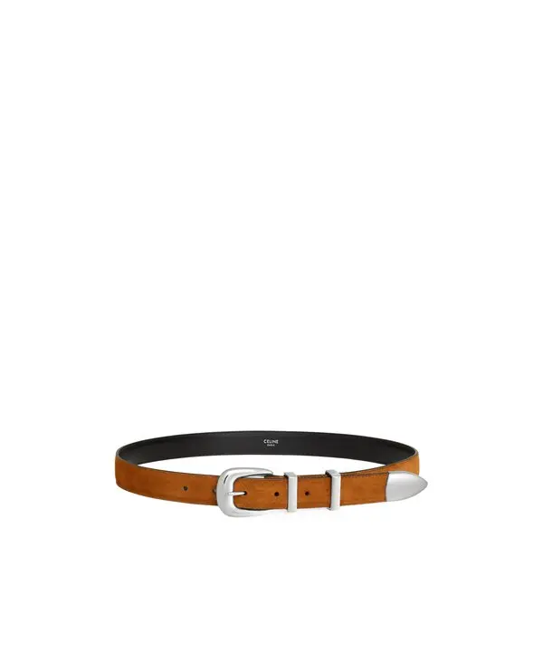 Celine Suede Calfskin Western Belt - Fauve