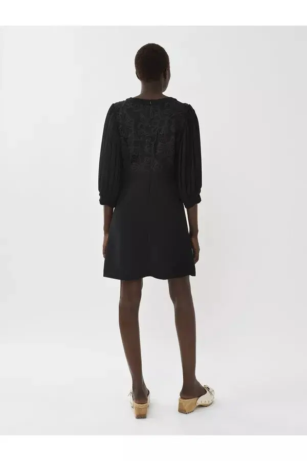See By Chloé Lace Inset Crepe Mini Dress