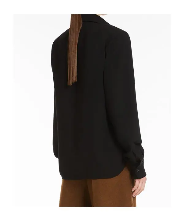 Max Mara V-neck Long-sleeve Shirt With Lapel Detail