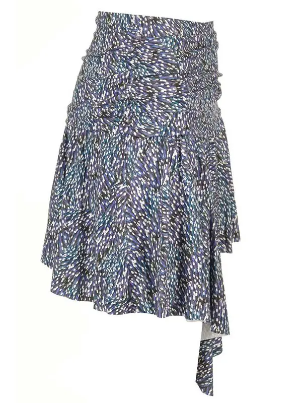 Isabel Marant Étoile Graphic Print Ruched Skirt