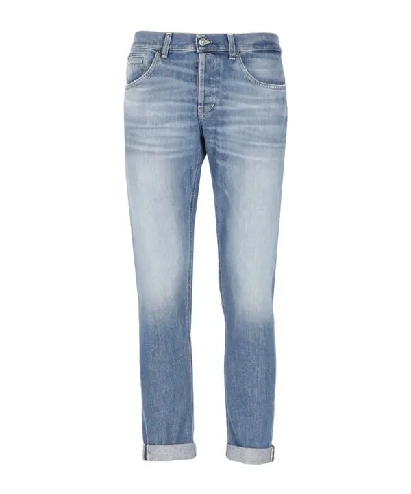 DONDUP Faded Ruffle Denim Trousers - Blue