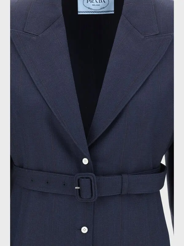 Prada Pinstripe Single-breasted Shirt Jacket