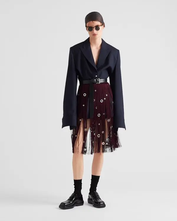 Prada Pinstripe Single-breasted Shirt Jacket