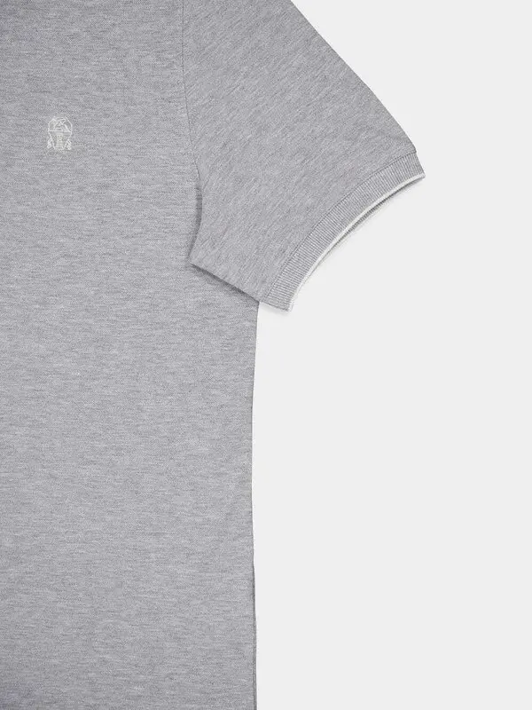 Brunello Cucinelli Logo-embroidered Short-sleeved Polo Shirt - Grey