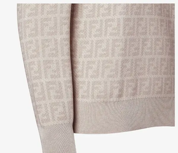 Fendi Ff Motif Knitted Sweater - Nude