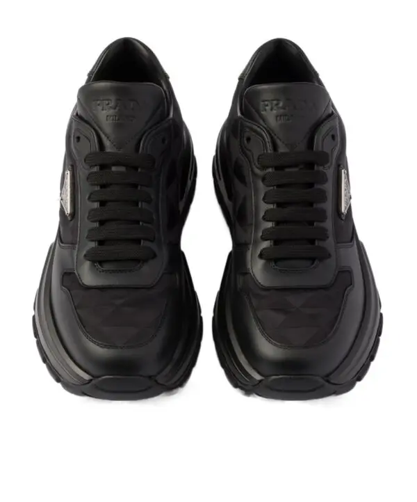 Prada Round Toe Lace-up Sneakers