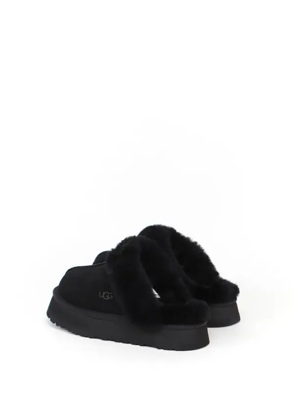 UGG Disquette Logo Embossed Platform Slippers - Black