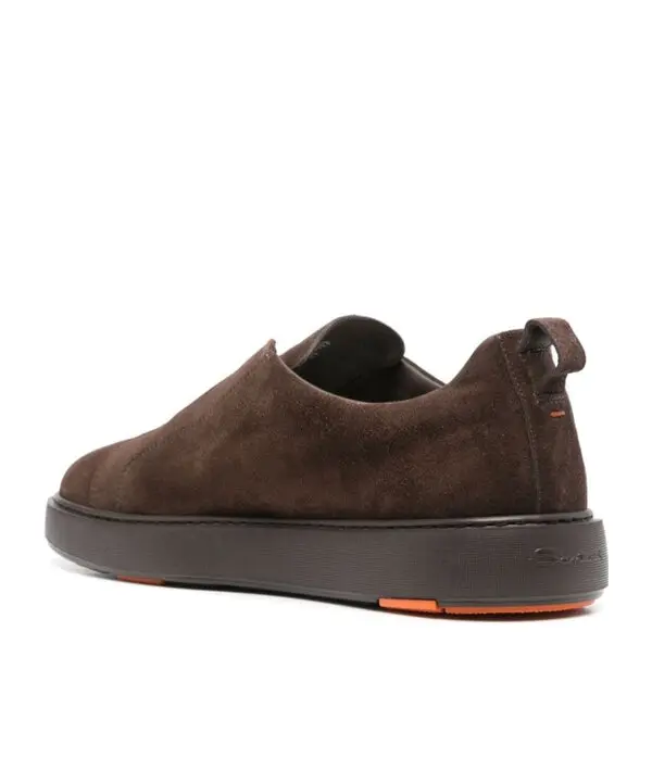 Santoni Logo Stamp Round Toe Slip-on Sneakers