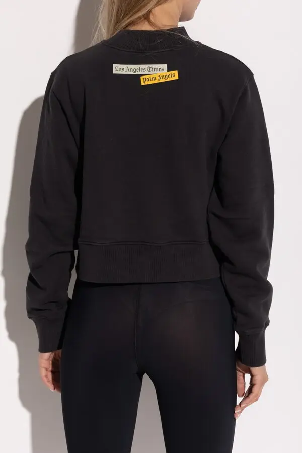 Palm Angels Text Printed Crewneck Sweatshirt