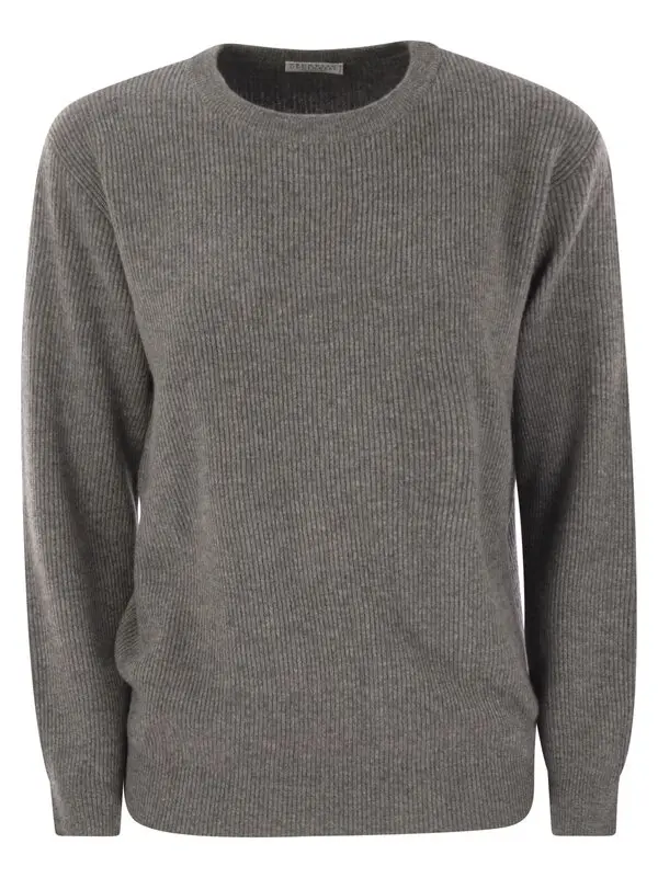 Brunello Cucinelli Ribbed Crew Neck Sweater