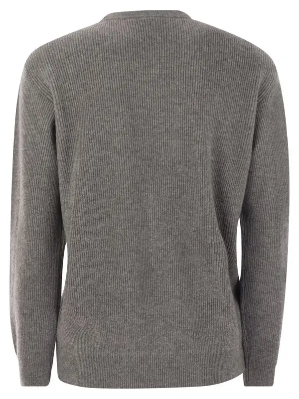 Brunello Cucinelli Ribbed Crew Neck Sweater
