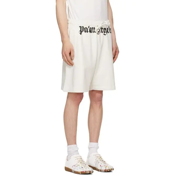Palm Angels Logo Cotton Shorts