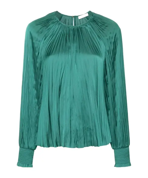 Ulla Johnson Pleated Satin Blouse