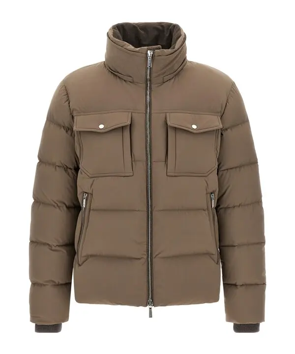 MOORER Alarick Hooded Down Jacket - Brown