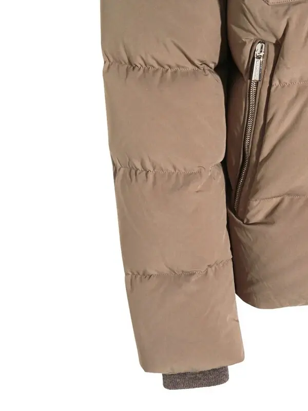 MOORER Alarick Hooded Down Jacket - Brown
