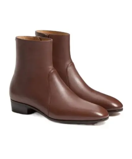 Valentino Garavani Kidskin Ankle Boots With Side Zip - Red