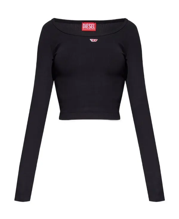 DIESEL® Ribbed Logo Patch T-shirt - Black
