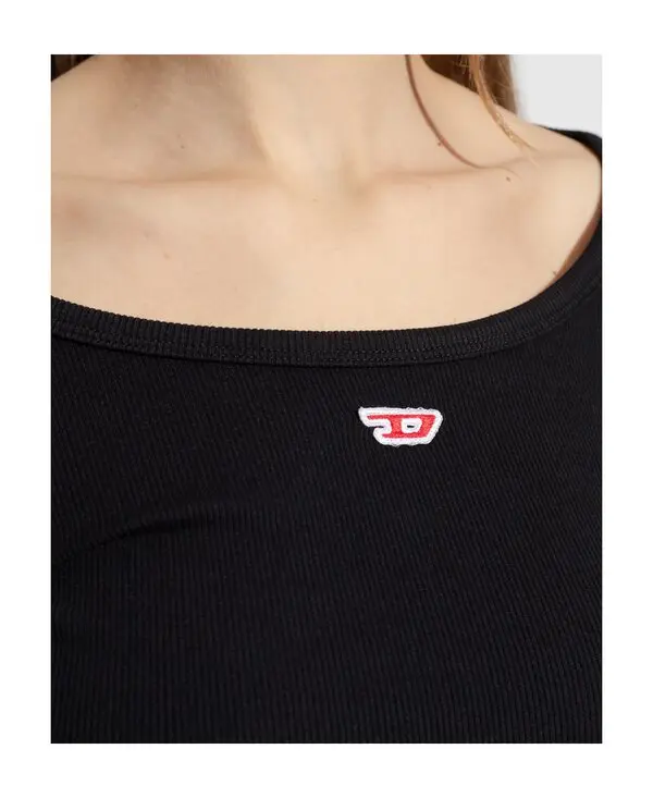 DIESEL® Ribbed Logo Patch T-shirt - Black