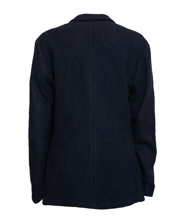 Dries Van Noten Double Breasted Long Sleeved Coat - Navy