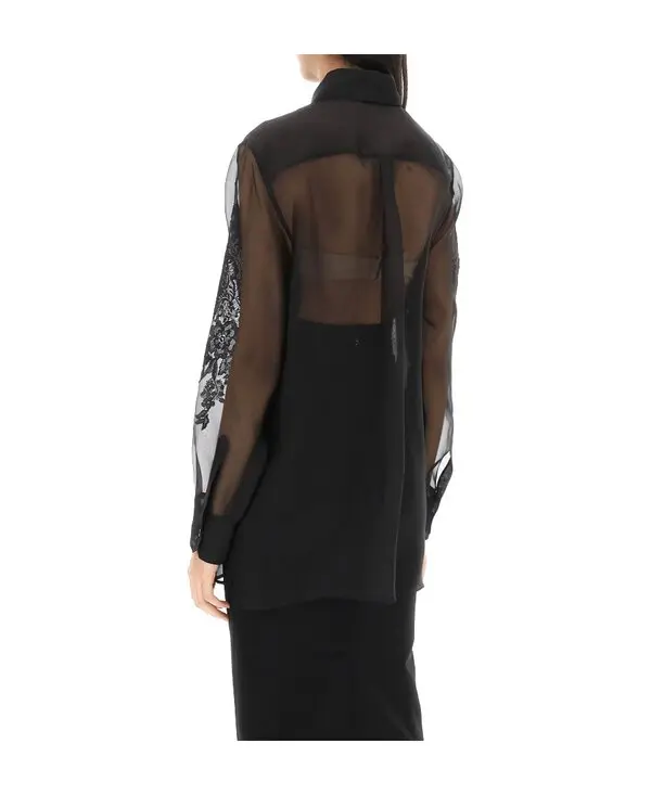Dolce & Gabbana Lace Appliqué Long Sleeve Shirt