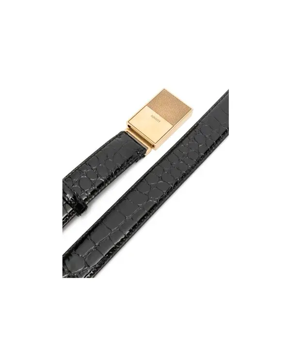 Khaite Elio Embossed Leather Belt - Black