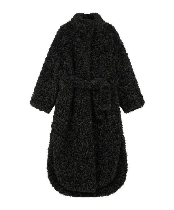 THE FRANKIE SHOP Long-sleeved Belted Coat - Black