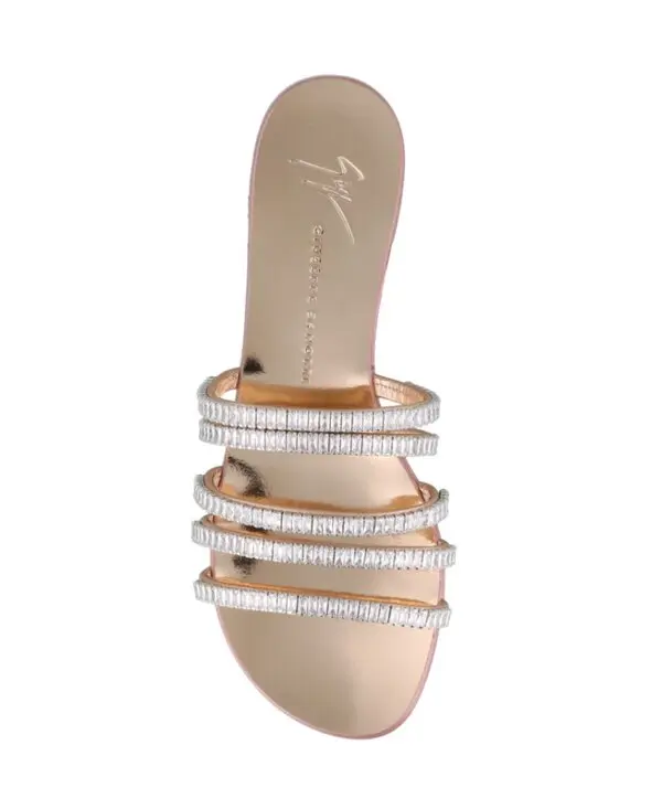 GIUSEPPE ZANOTTI Crystal Embellished Flat Sandals