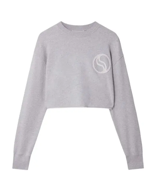 Stella McCartney S-wave Crewneck Cropped Sweatshirt - Gray