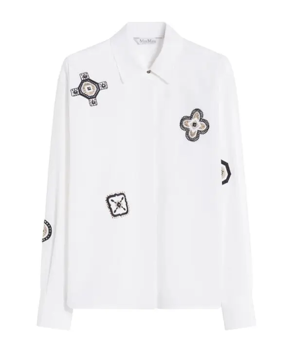 Max Mara Embellished Patch Shirt - Optical White