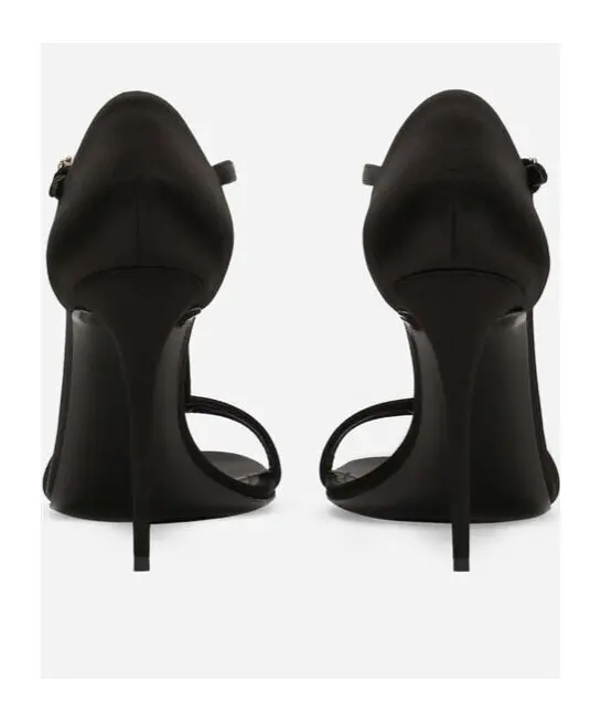 Dolce & Gabbana Logo Plaque Stiletto Sandals
