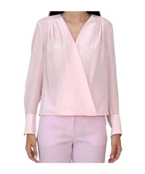 Max Mara V-neck Wrap Blouse With Cuff Buttons - Pink
