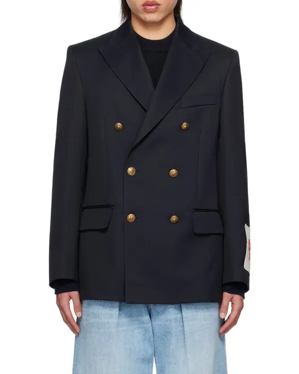 GOLDEN GOOSE Double Breasted Tailored Blazer - Black