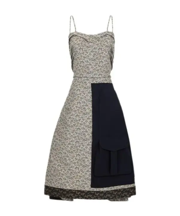 MAISON MARGIELA Floral-embroidered A-line Dress