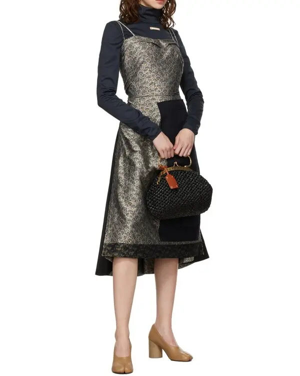 MAISON MARGIELA Floral-embroidered A-line Dress