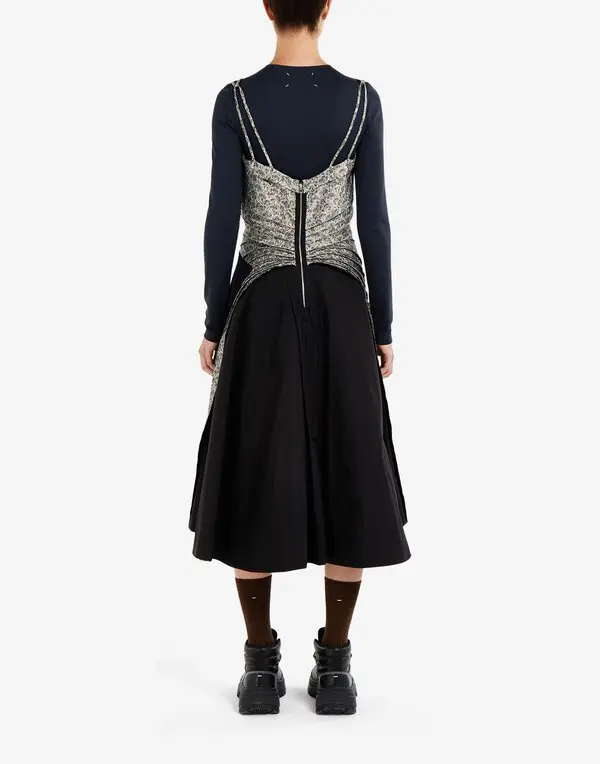 MAISON MARGIELA Floral-embroidered A-line Dress