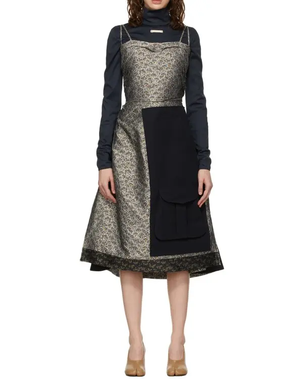 MAISON MARGIELA Floral-embroidered A-line Dress