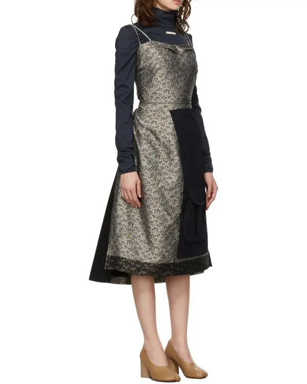 MAISON MARGIELA Floral-embroidered A-line Dress