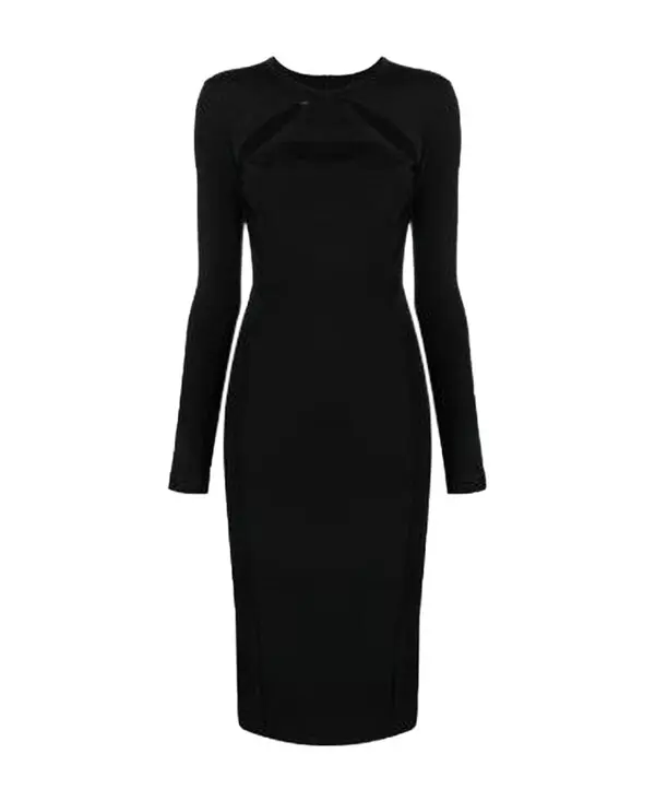 Pinko Long Sleeve Cut Out Midi Dress